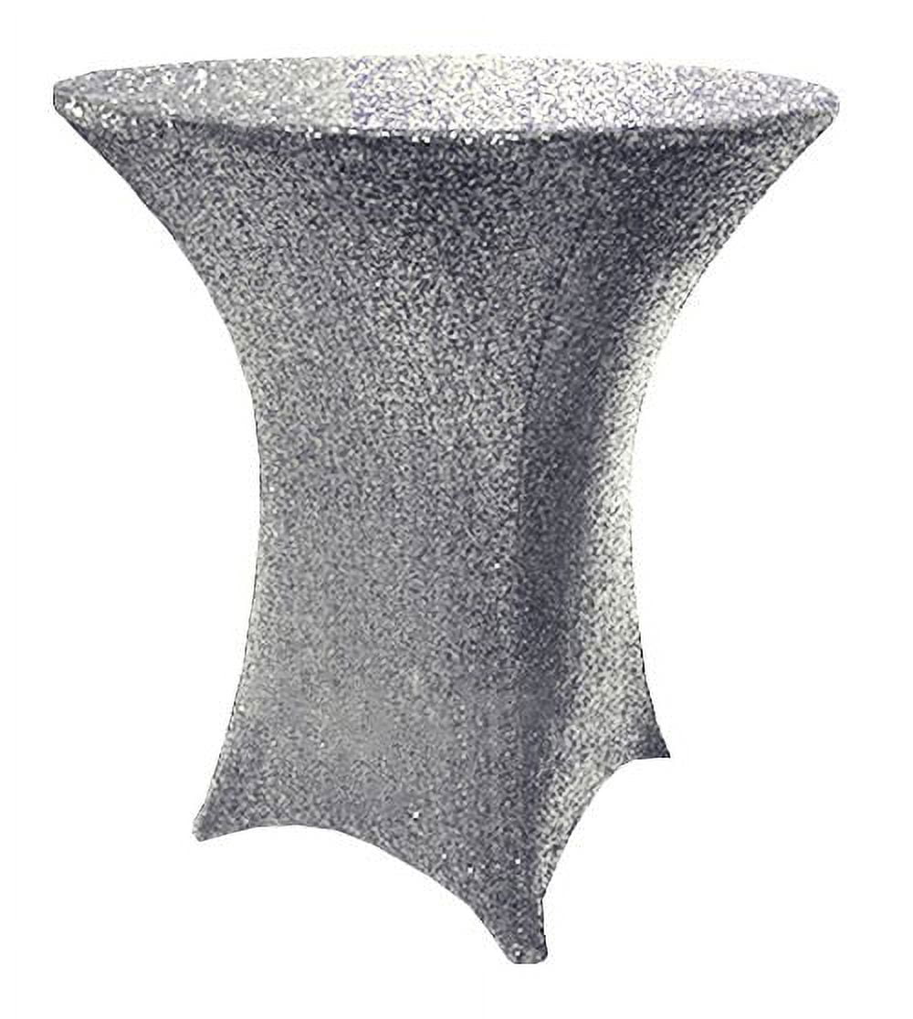 Wedding Linens Inc. 30" x 42" Cocktail Highboy Sequin Spandex Stretch ...