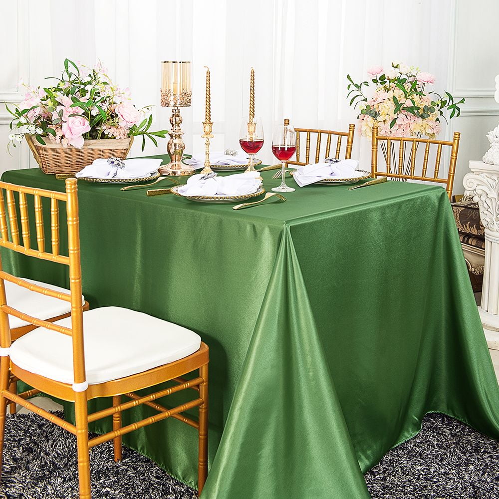 Wedding Linens Inc. 54" x 108" Satin Rectangular Table Cover Tablecloth ...