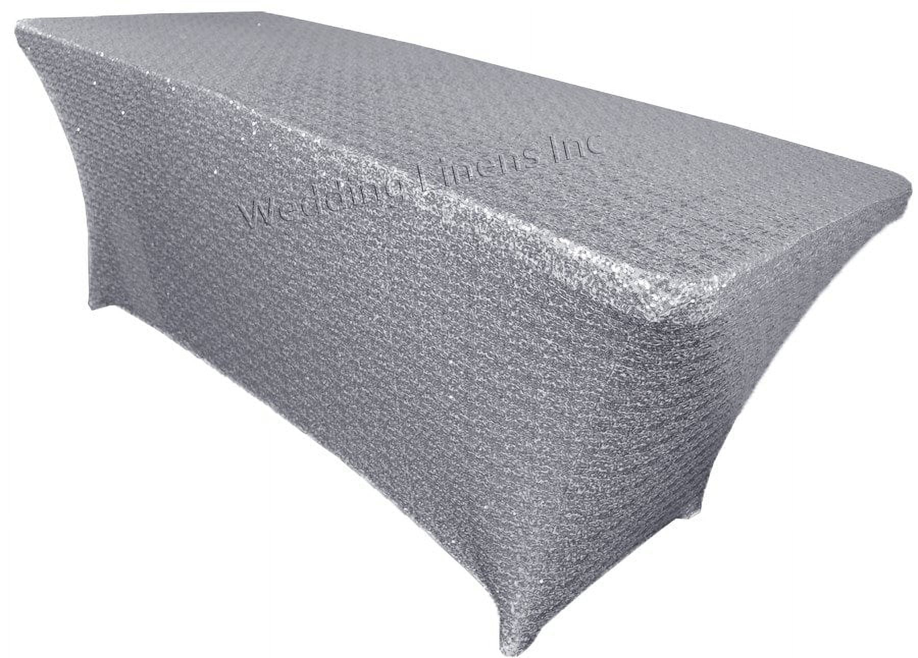 Wedding Linens Inc. 6 Ft Sequin Rectangular Spandex Stretch Elastic ...