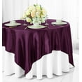 Wedding Linens Inc. 72 inch Square Satin Table Overlay Topper - Plum ...