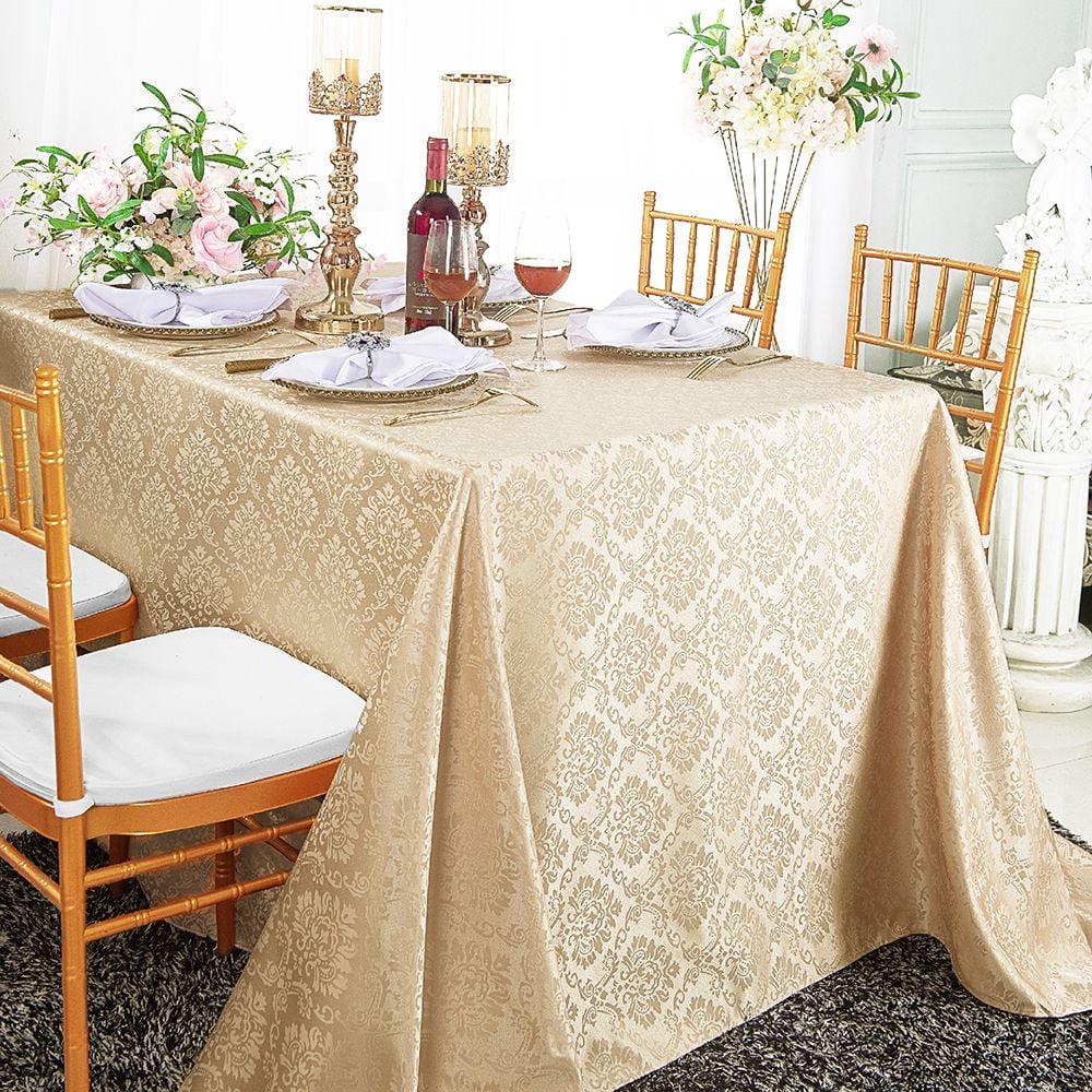 Wedding Linens Inc. 72"x 120" Seamless Rectangular Marquis Damask ...