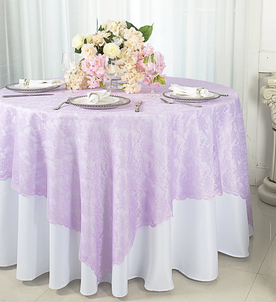 Wedding Linens Inc. 72 in x 72 in Lace Table Overlays, Lace Tablecloths ...