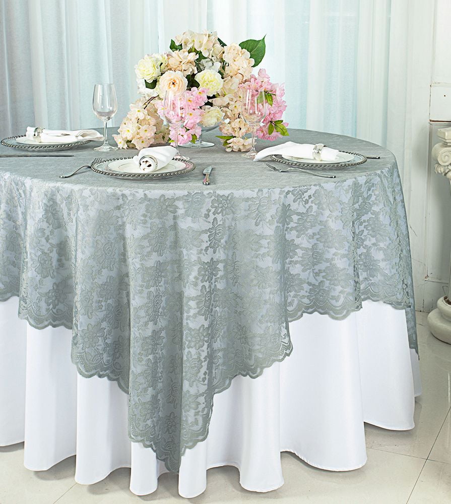 Wedding Linens Inc. 72 in x 72 in Lace Table Overlays, Lace Tablecloths ...