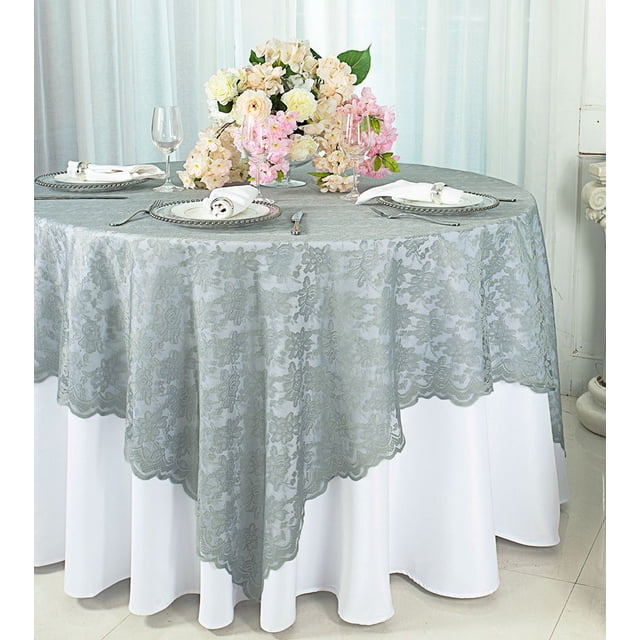 Wedding Linens Inc. 72 in x 72 in Lace Table Overlays, Lace Tablecloths ...