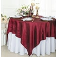 Wedding Linens 85" Square Crushed Taffeta Table Overlay, Burgundy ...