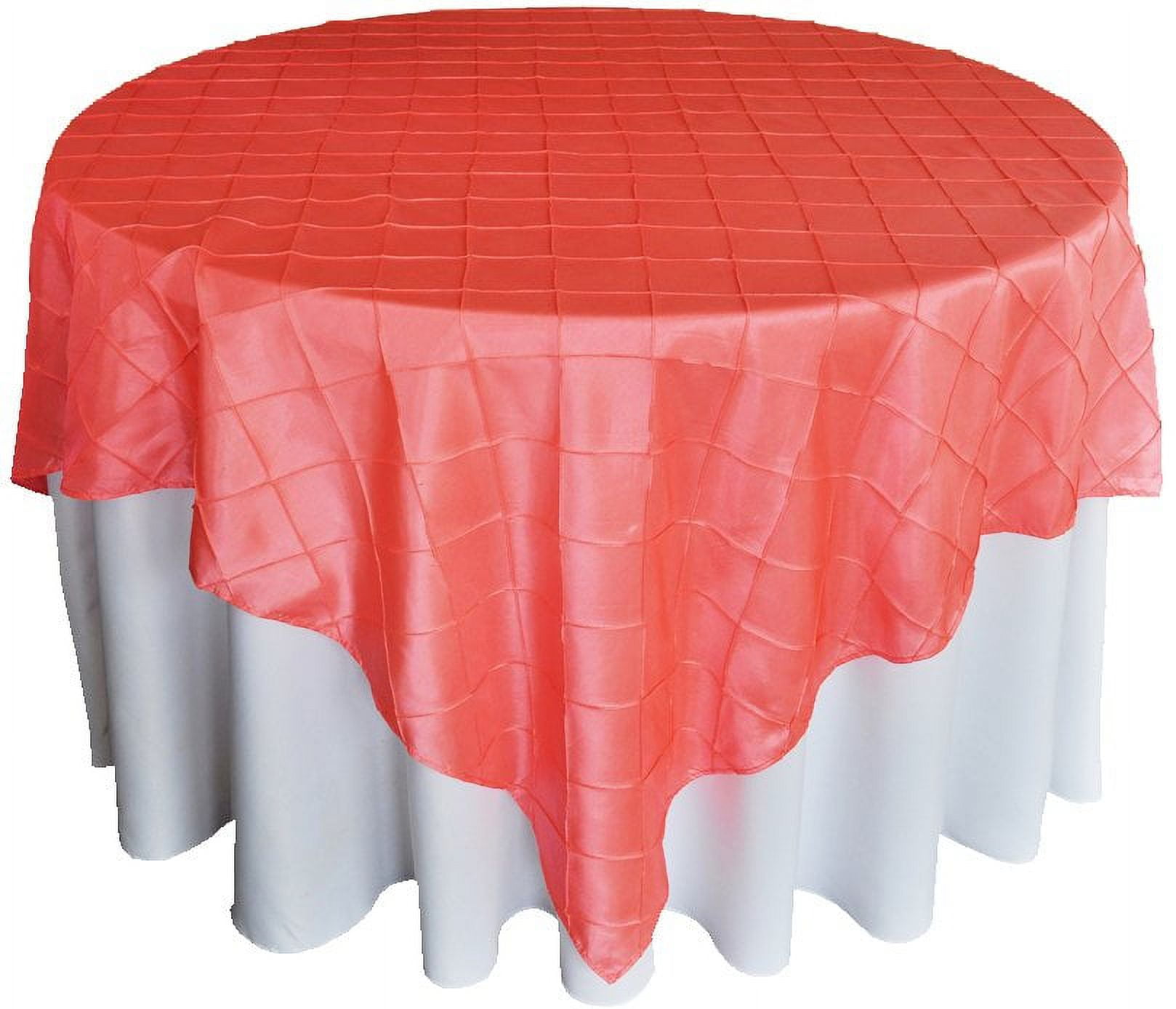 Wedding Linens Inc. 85" x85'' Square Pintuck Taffeta Seamless Linen ...