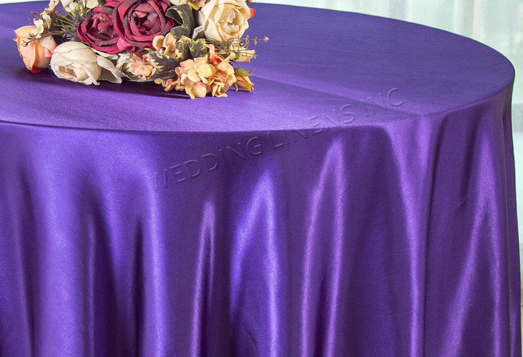 Wedding Linens Inc. 90'' Round Satin Table Cover Tablecloth - Regency ...
