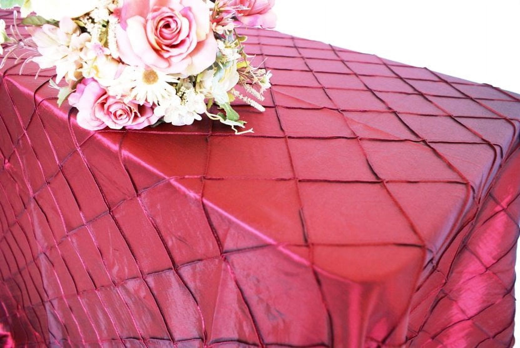 Wedding Linens Inc. 90"x132" Rectangular Pintuck Taffeta Linen Tableccloth for Party Wedding ...