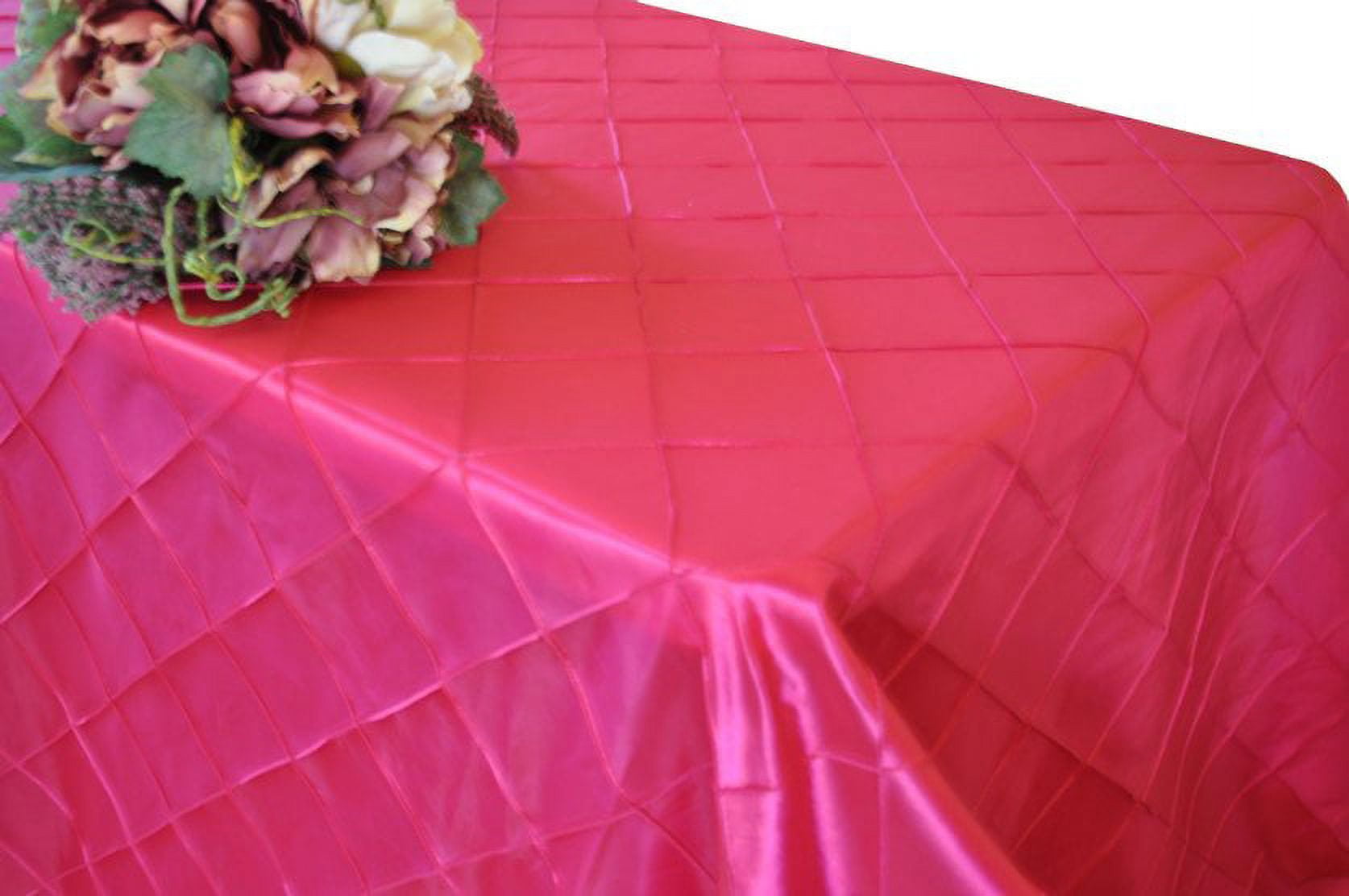 Wedding Linens Inc. 90"x132" Rectangular Pintuck Taffeta Linen Tableccloth for Party Wedding ...