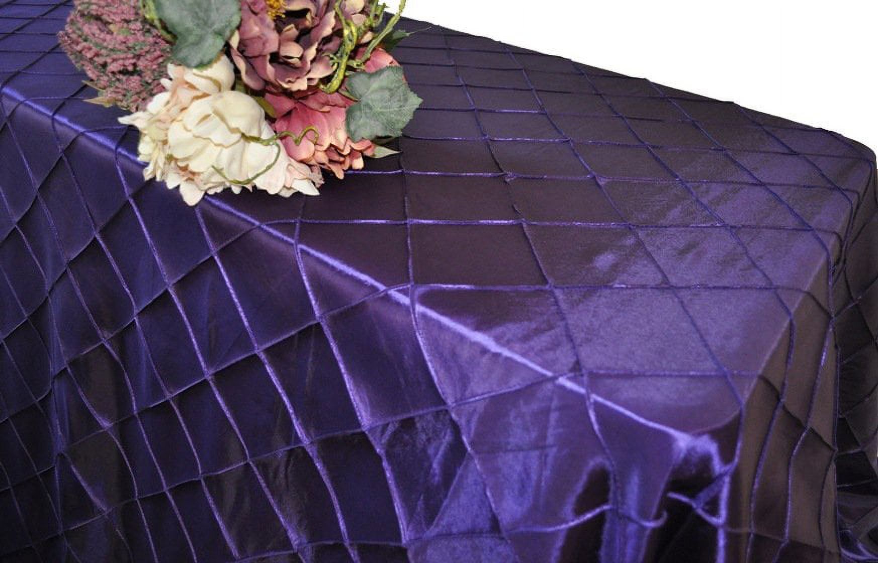 Wedding Linens Inc. 90"x132" Rectangular Pintuck Taffeta Linen Tableccloth for Party Wedding ...