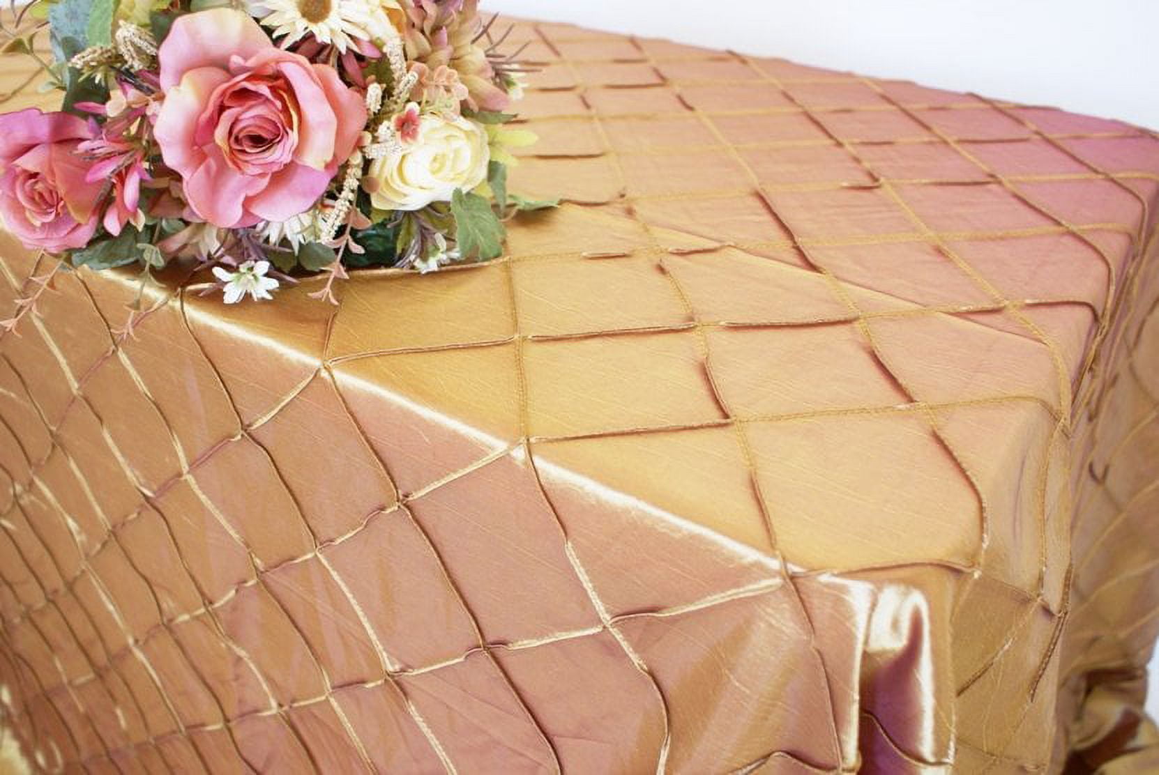 Wedding Linens Inc. 90"x132" Rectangular Pintuck Taffeta Linen ...