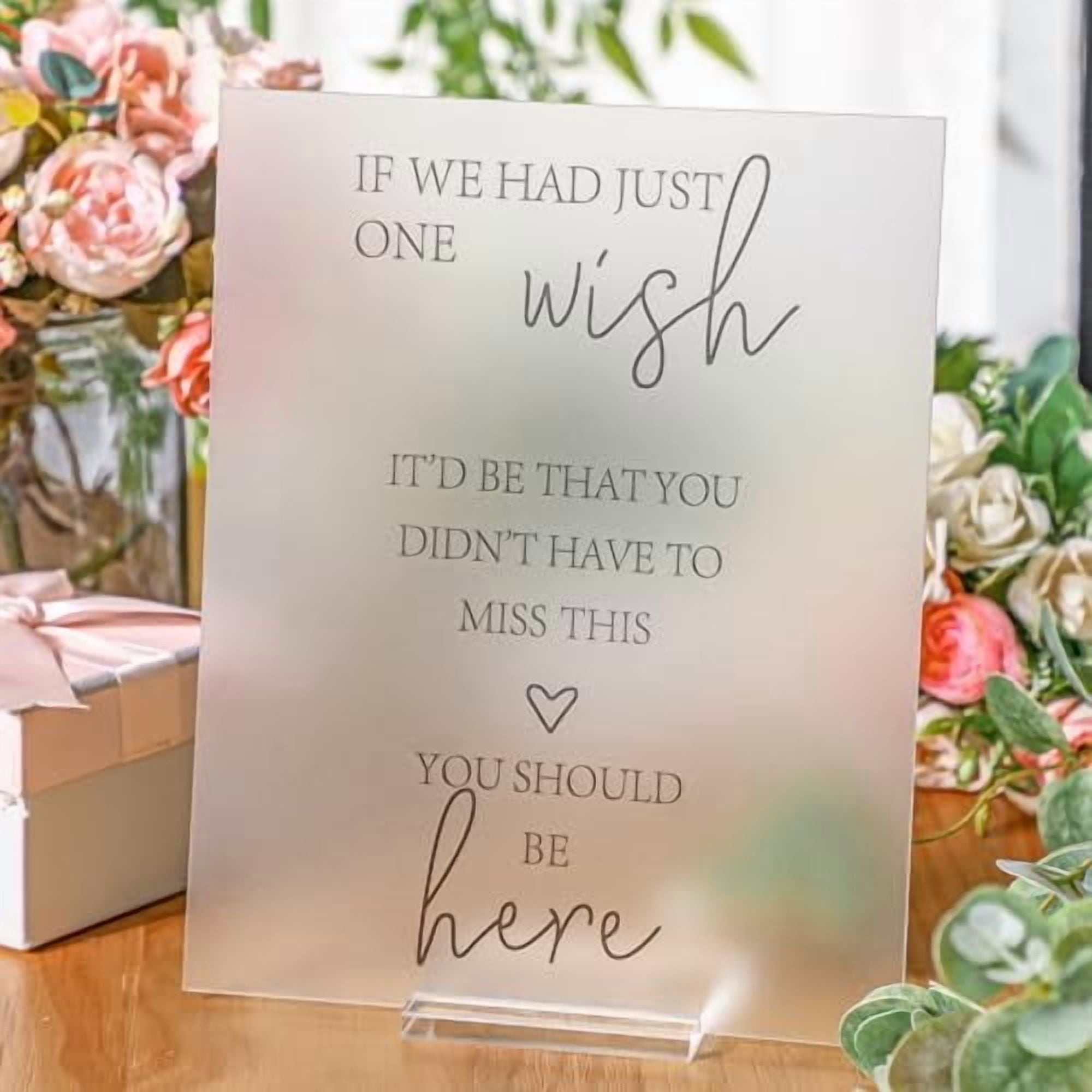 Wedding Memorial Sign Clear Acrylic Signs with Stand Frosted You Should ...