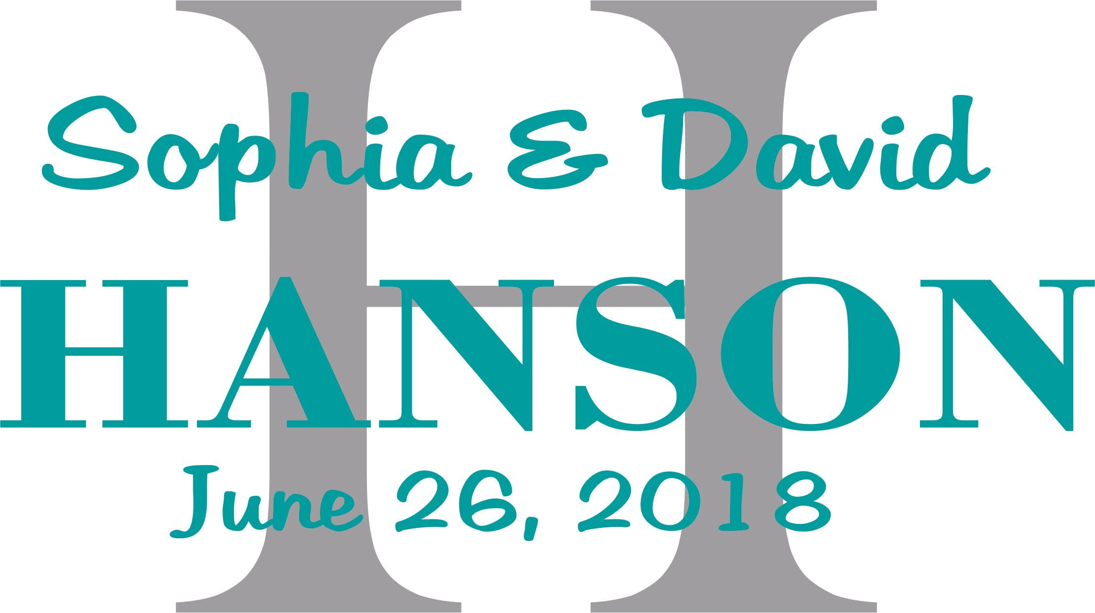 Wedding Name Initial Sign Signage Customized Wall Decal - Custom Vinyl ...