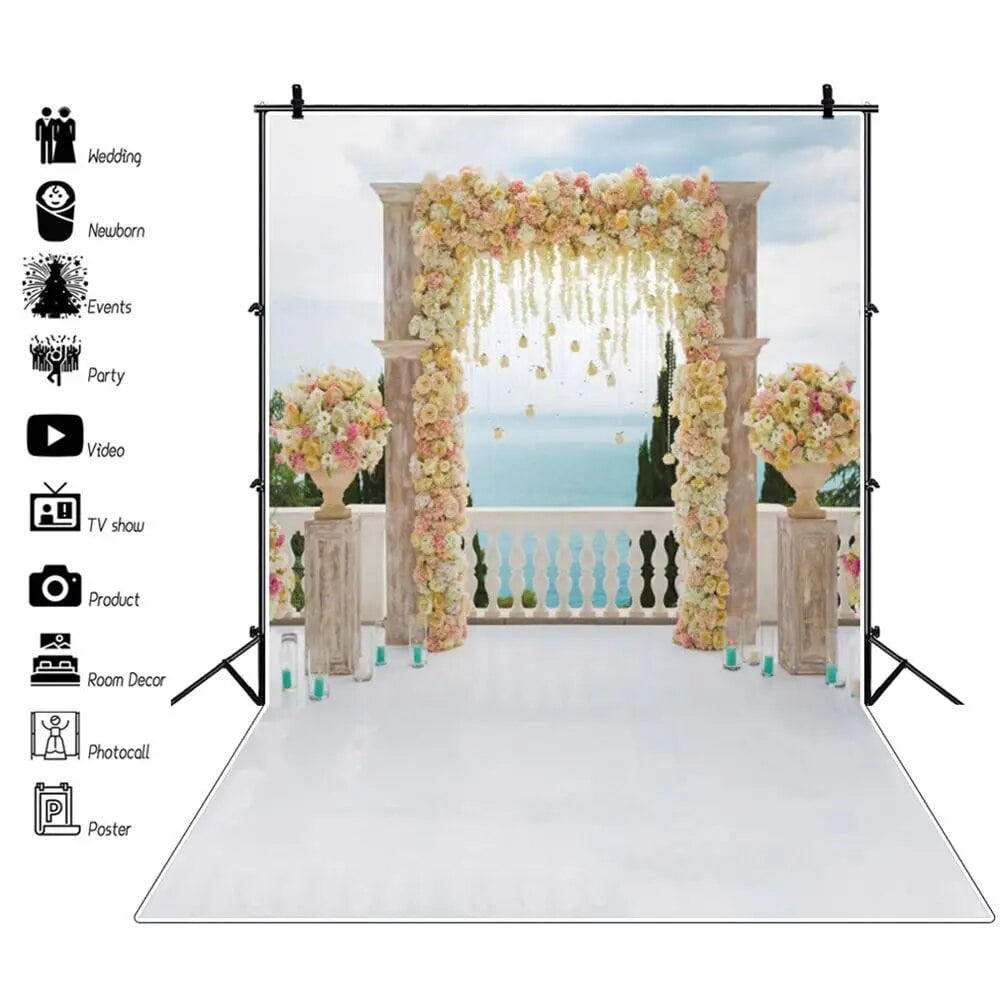 Wedding Photo Backdrops For Photography Spring Flowers Wall Candle ...