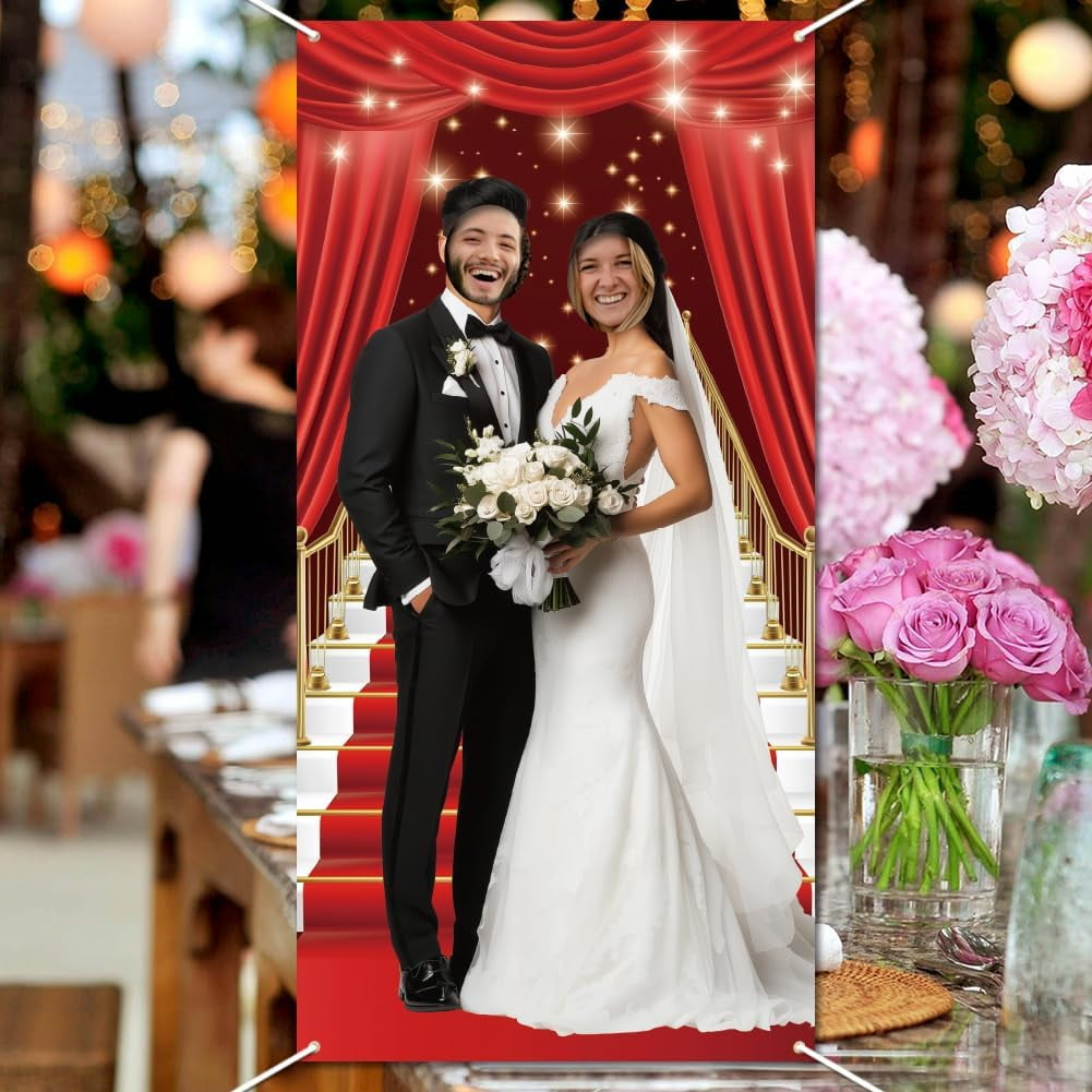 Wedding Photo Banner Backdrop 5.9x3ft Wedding Party Decoration Props ...