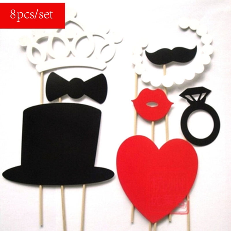 Wedding Photo Booth Props Kit, Bridal Shower Photo Booth Prop with ...