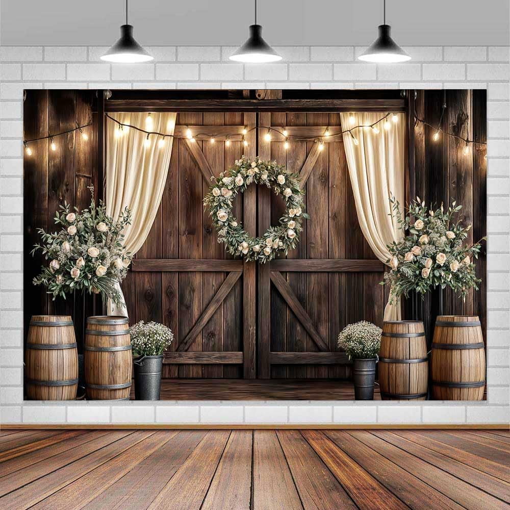 Wedding Photography Backdrop Rustic Barn Door Photography Backdrop ...