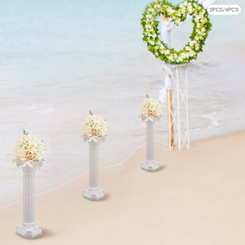 Wedding Pillars Roman Columns, 2Pcs White Roman Pillar Set, Plastic ...