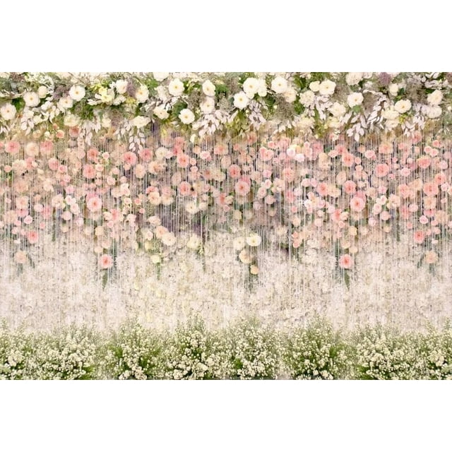 Wedding Pink Flower Backdrop Bridal Floral Wall Romantic Rose Carpet ...