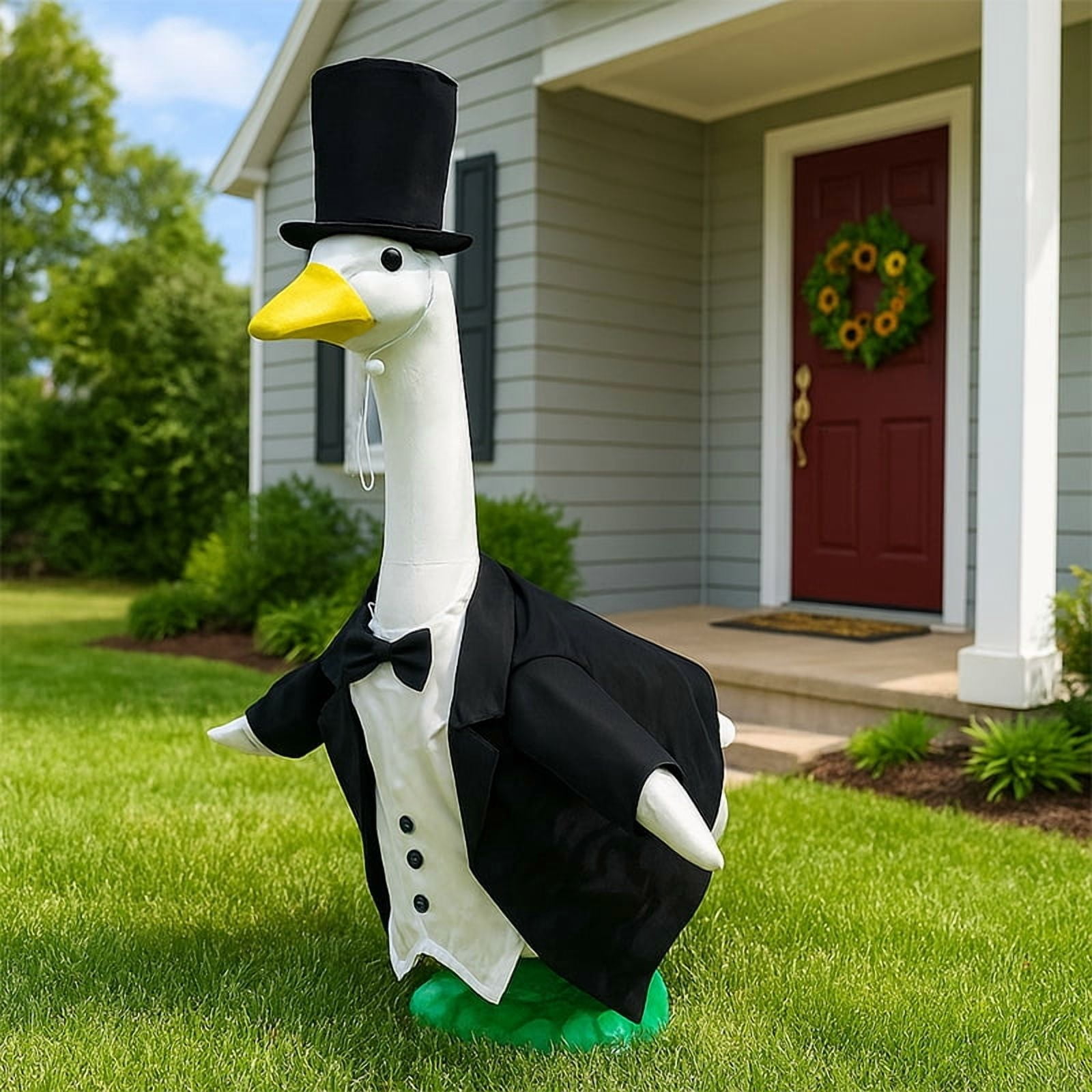 Wedding Porch Goose Outfit Set for 23"/ 17'' Lawn Goose Statue with ...