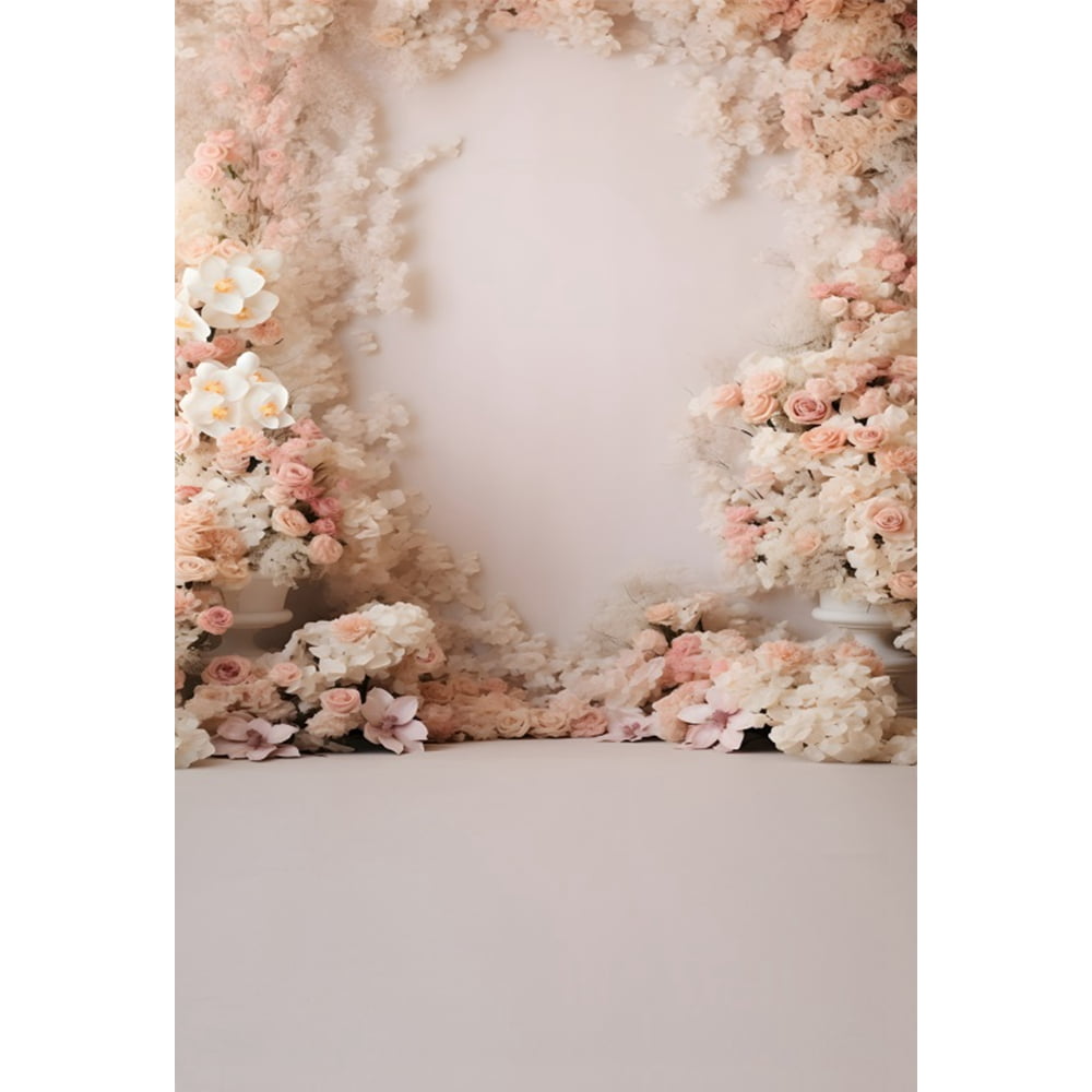 Wedding Portrait Photography Backdrop Boho Style Flowers Window Curtain ...