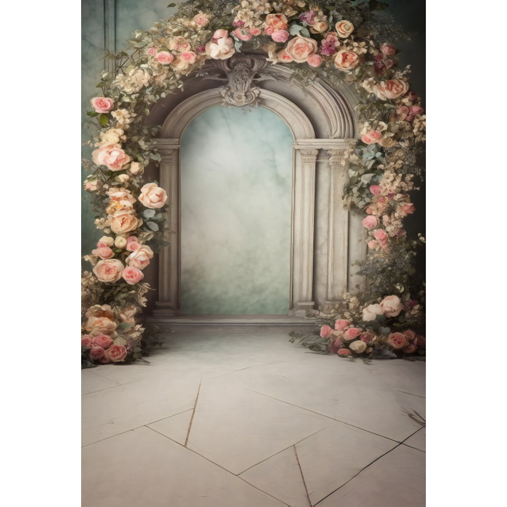 Wedding Portrait Photography Backdrop Boho Style Flowers Window Curtain ...