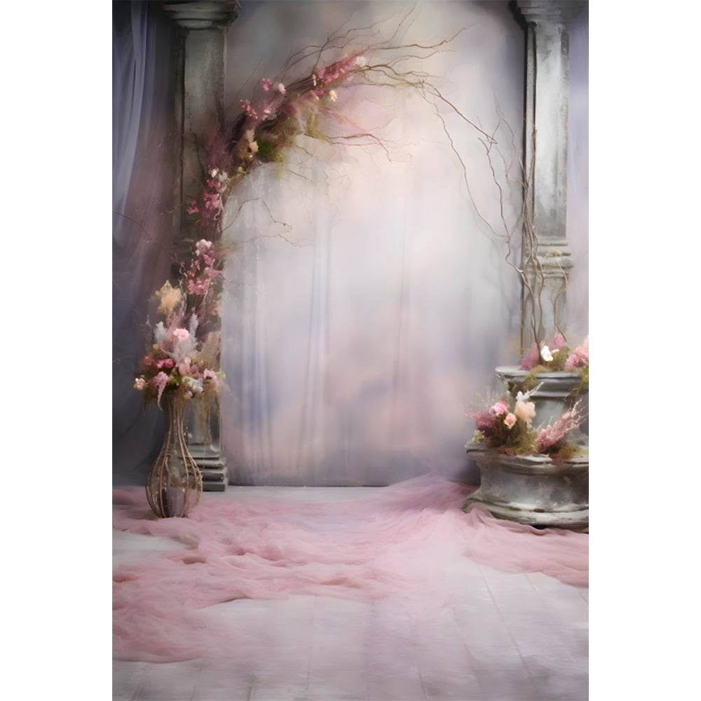 Wedding Portrait Photography Backdrop Boho Style Flowers Window Curtain ...