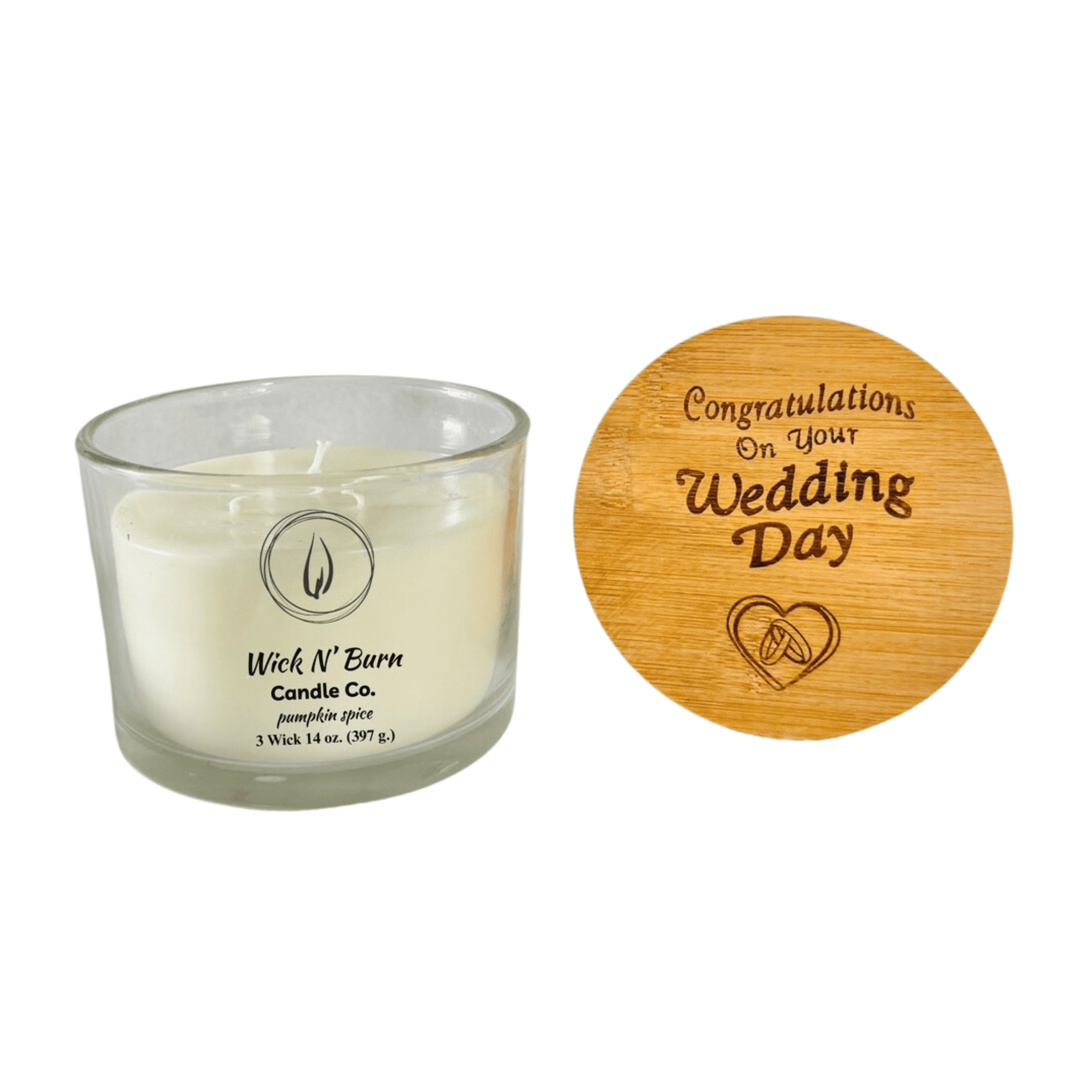 Wedding Pumpkin Spice Scented 3-Wick Candle, 14 oz, with Decorative ...