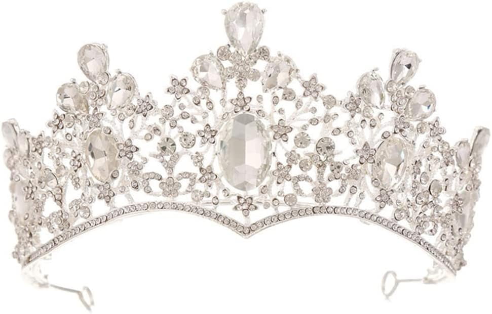 Wedding Queen Crown Red Crystal Tiaras and Crowns Baroque Prom Crowns ...