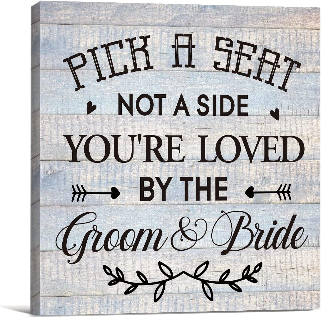Wedding Reception Sign Wood Box Sign Desk Decor Pick a Seat Not a Side ...