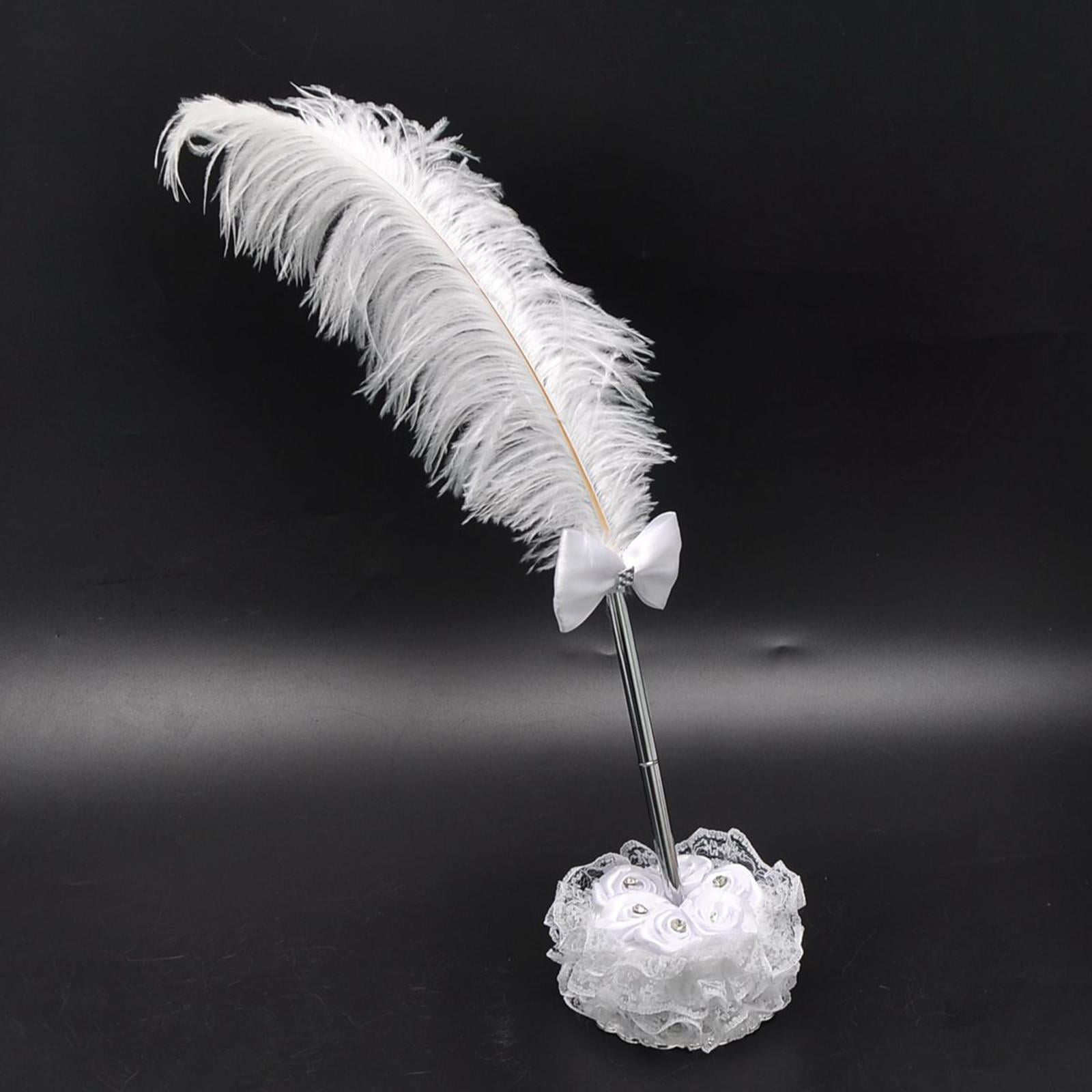 Wedding Registry Pen, Elegant Love Symbol Romantic White Feather Guest ...