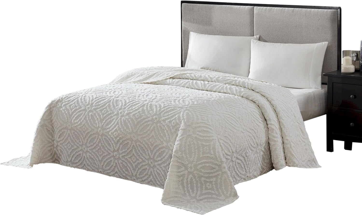 Wedding Ring Chenille Bedspread, Queen, Ivory - Walmart.com