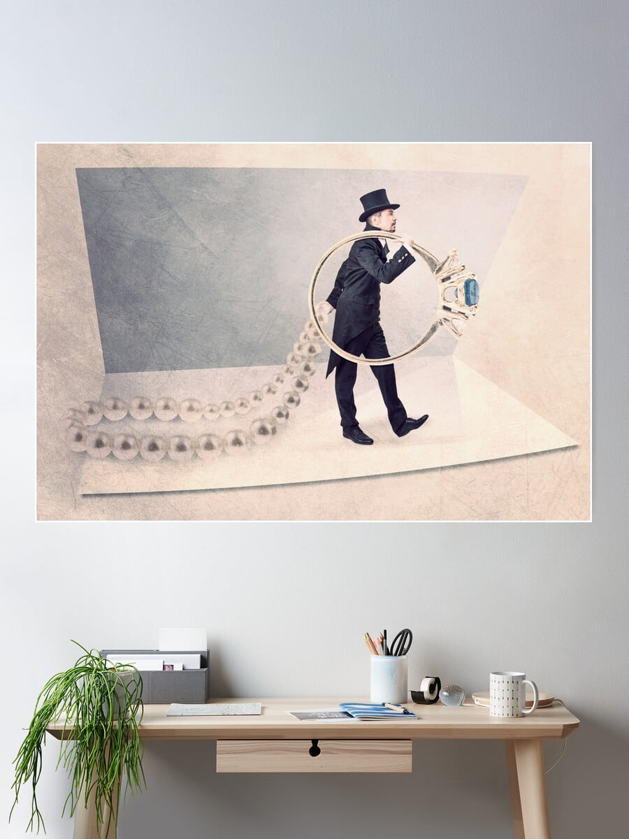 Wedding Ring Print Poster Wall Art, Modern Wall Decor For Living Room ...