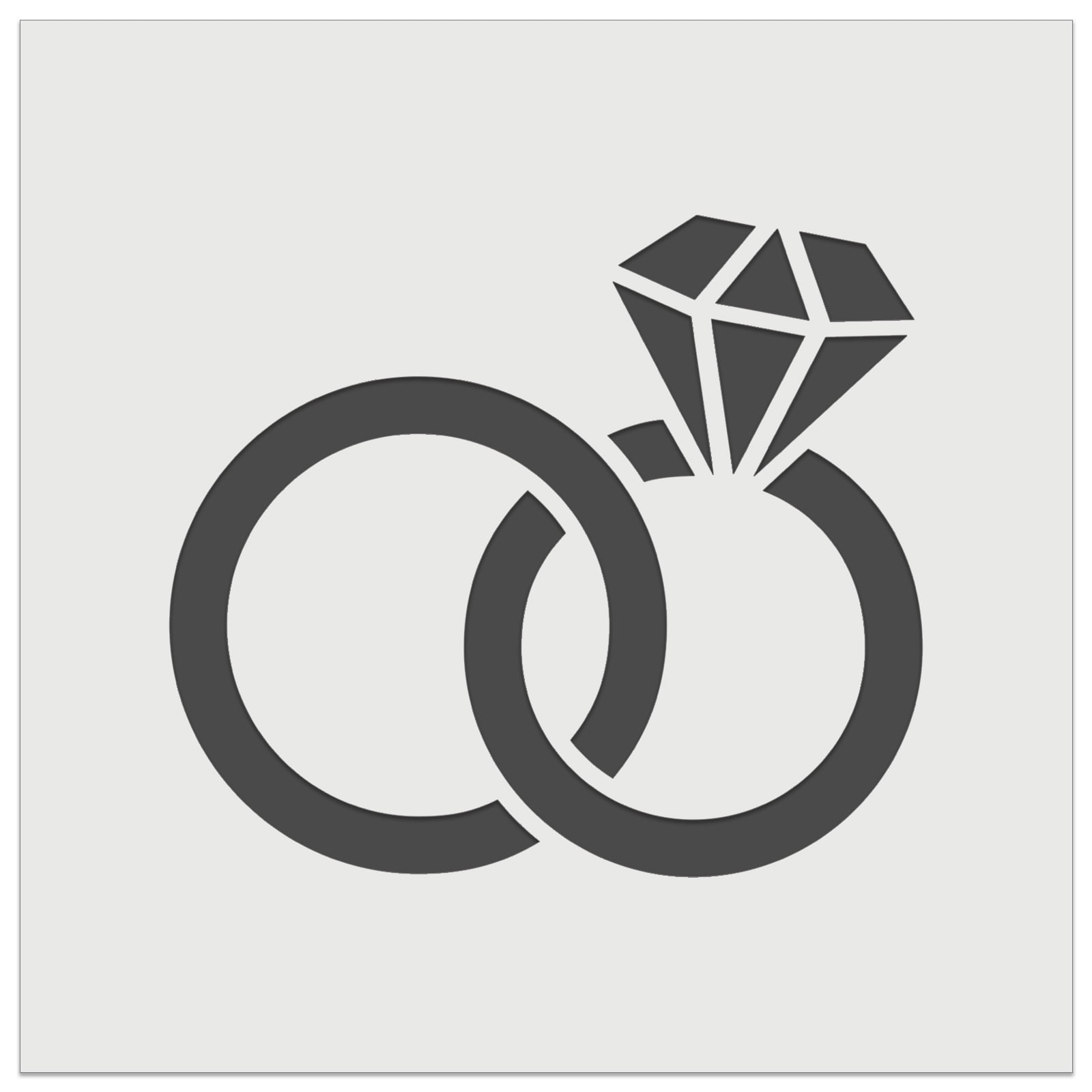 Wedding Rings with Diamond Overlapping DIY Cookie Wall Craft Stencil - 3.5 Inch - Walmart.com