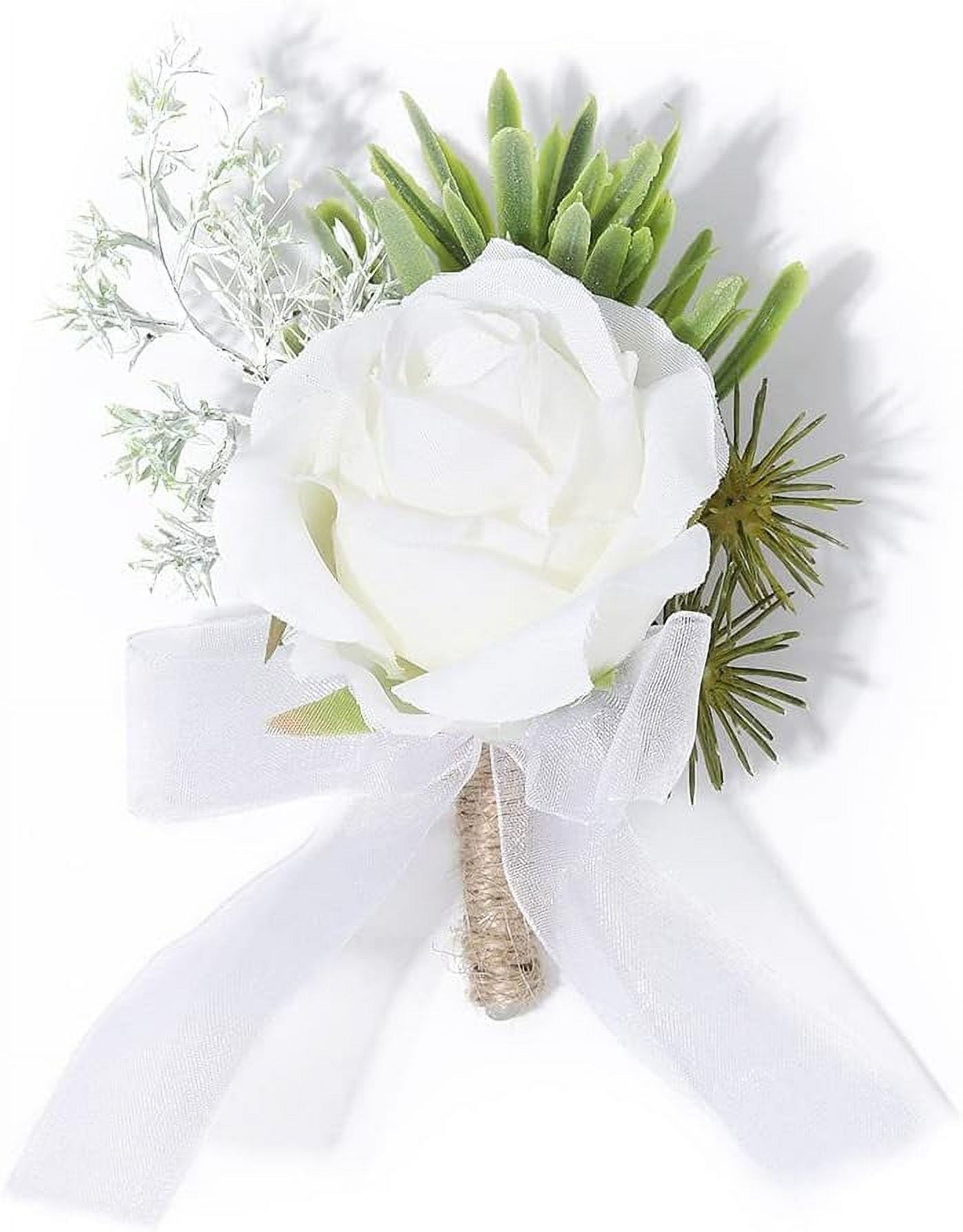 Wedding Rose Boutonniere Pink Groom Flower Men's Boutineer Prom ...