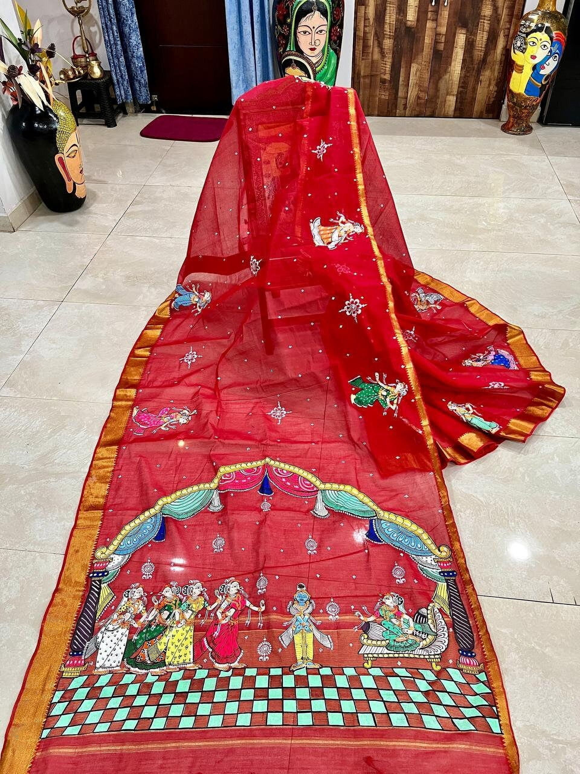 Wedding Sambalpuri Pure mangalgiri cotton very lightweight tample ...