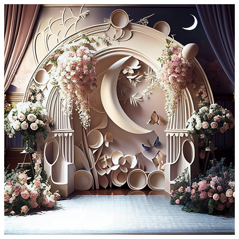 Wedding Scene Arch Flower Photography Backdrops Props Flora Curtain ...