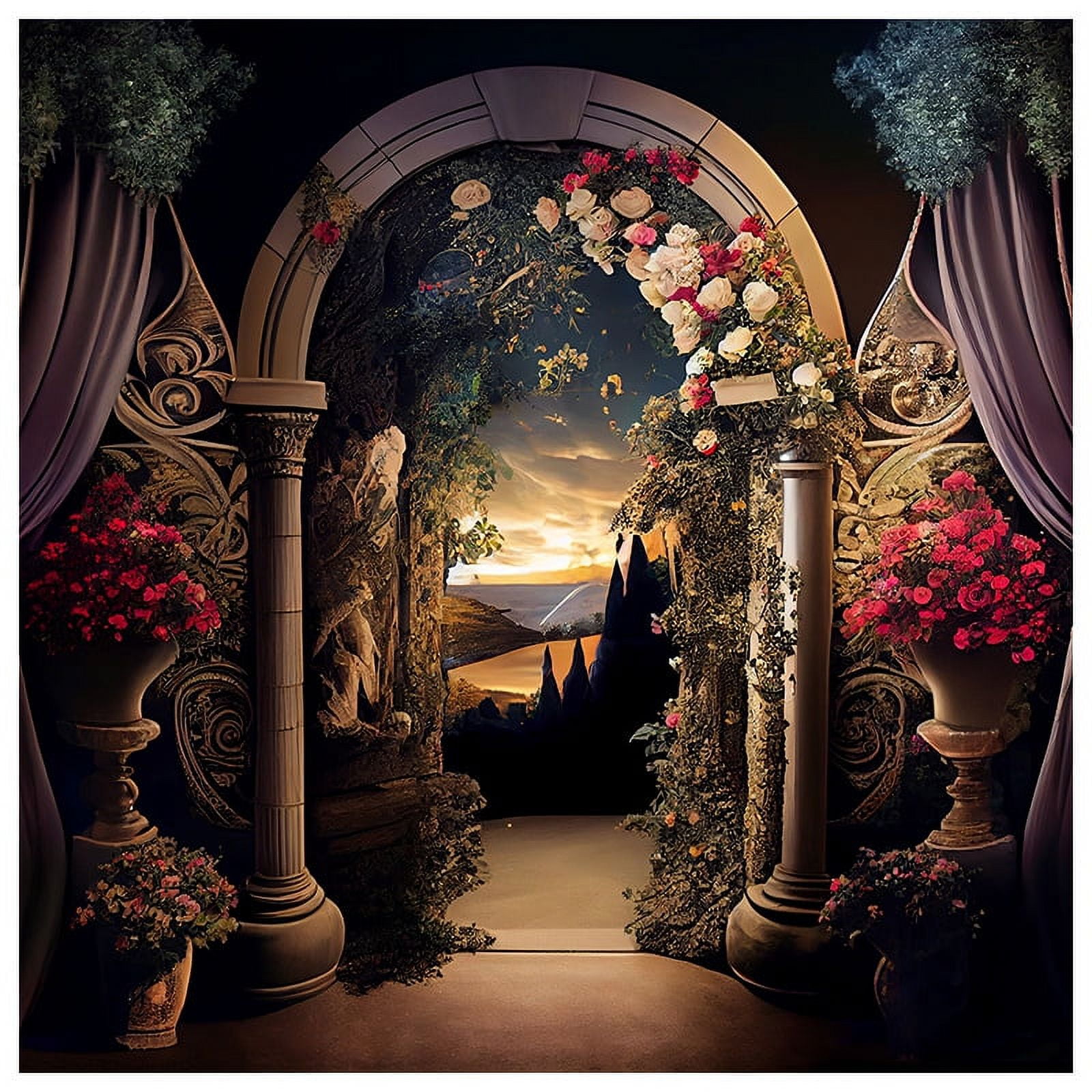 Wedding Scene Arch Flower Photography Backdrops Props Flora Curtain ...