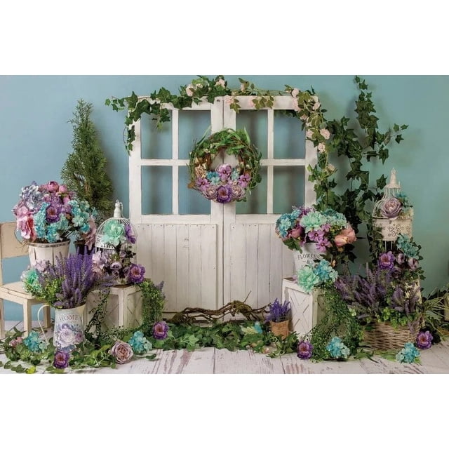 Wedding Scene Backdrop Mr & Mrs Bridal Shower Reception Flower Wall ...