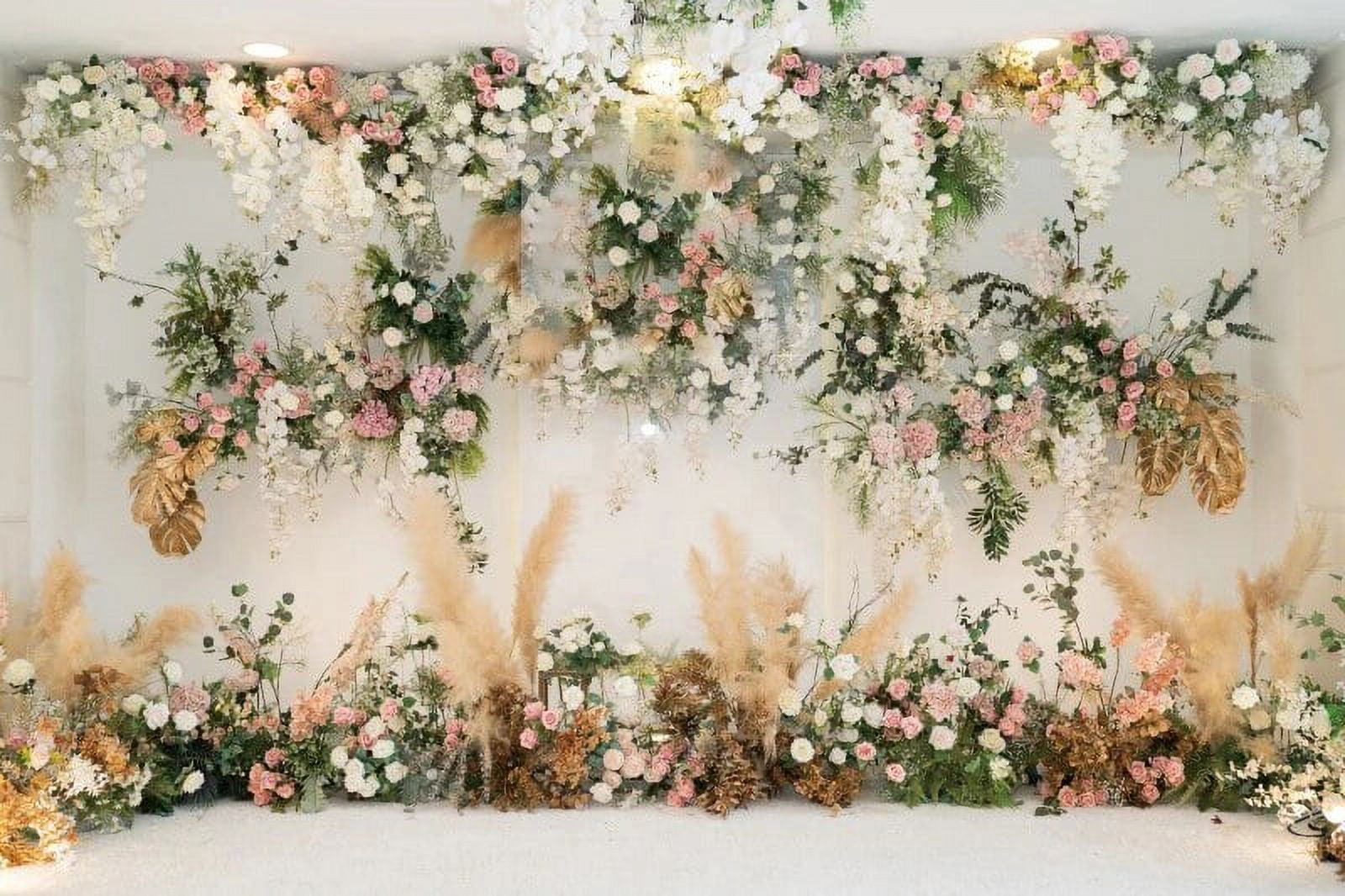 Wedding Scene Backdrop Mr & Mrs Bridal Shower Reception Flower Wall ...