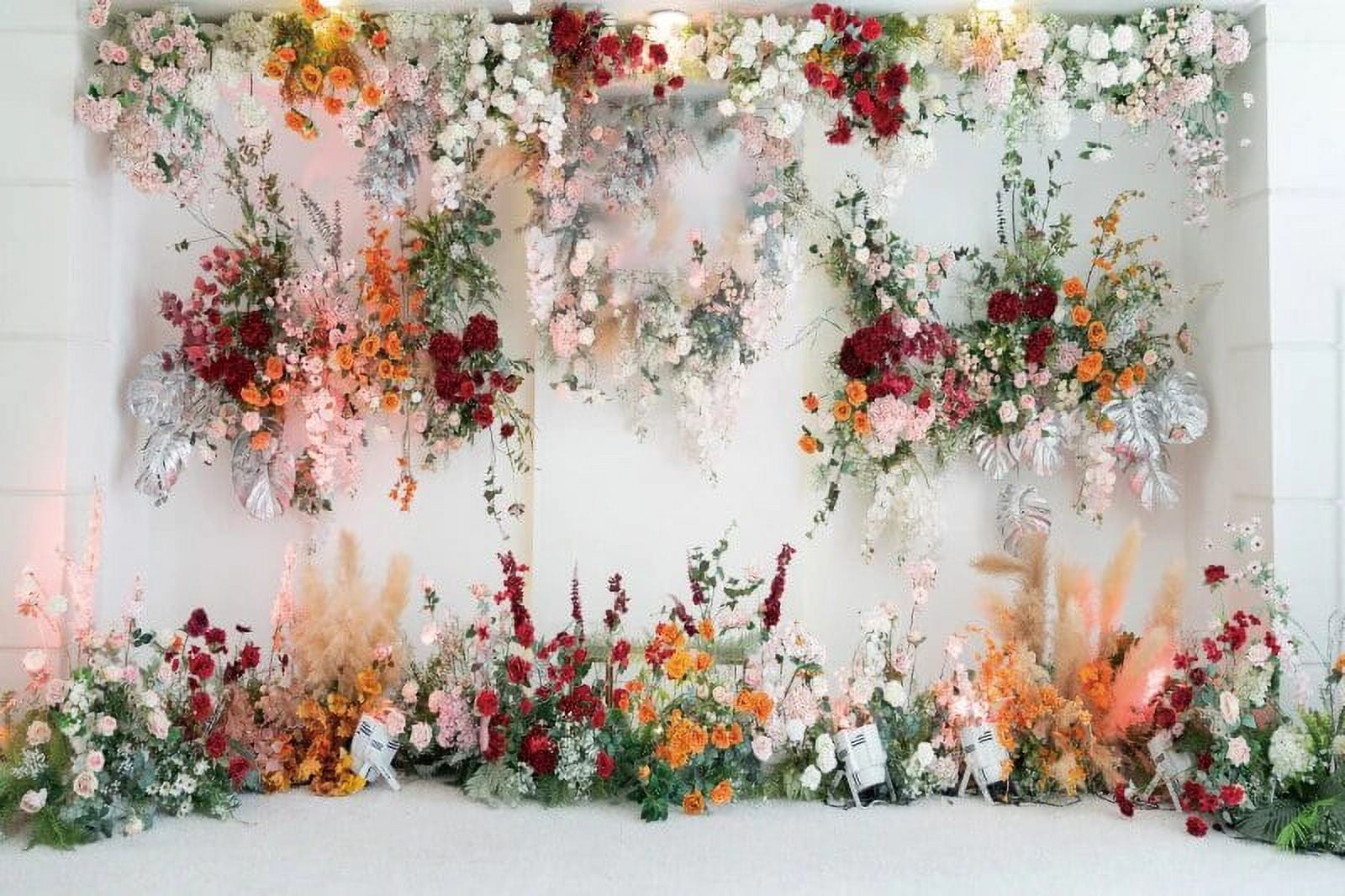 Wedding Scene Backdrop Mr & Mrs Bridal Shower Reception Flower Wall ...