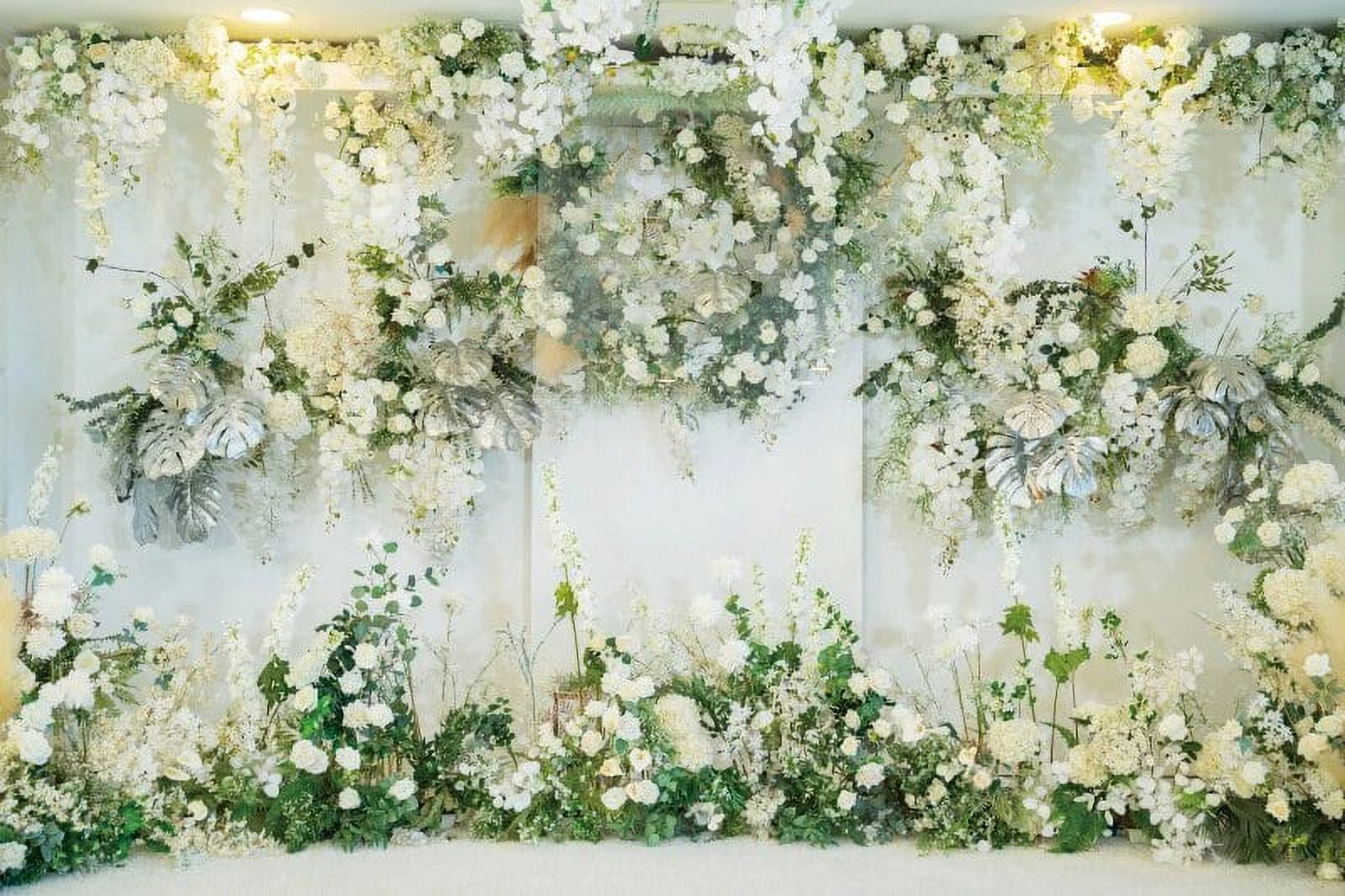 Wedding Scene Backdrop Mr & Mrs Bridal Shower Reception Flower Wall ...