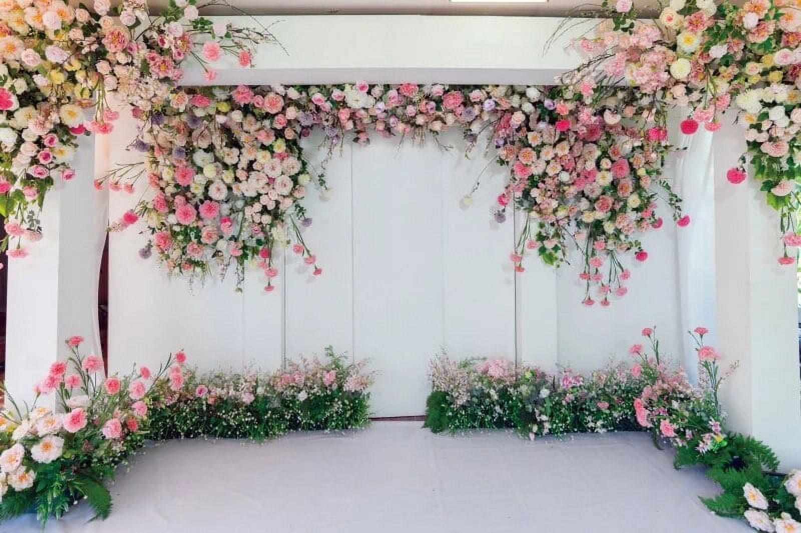 Wedding Scene Backdrop Mr & Mrs Bridal Shower Reception Flower Wall ...