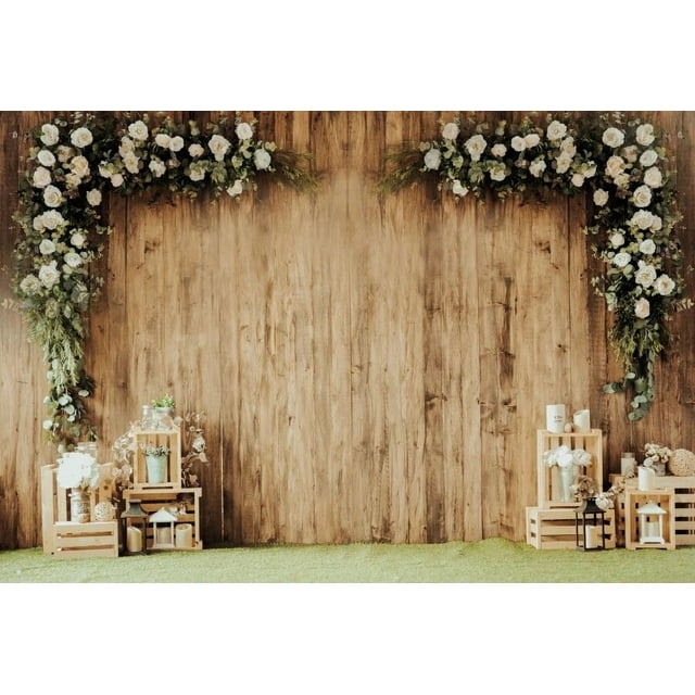 Wedding Scene Backdrop Mr & Mrs Bridal Shower Reception Flower Wall ...