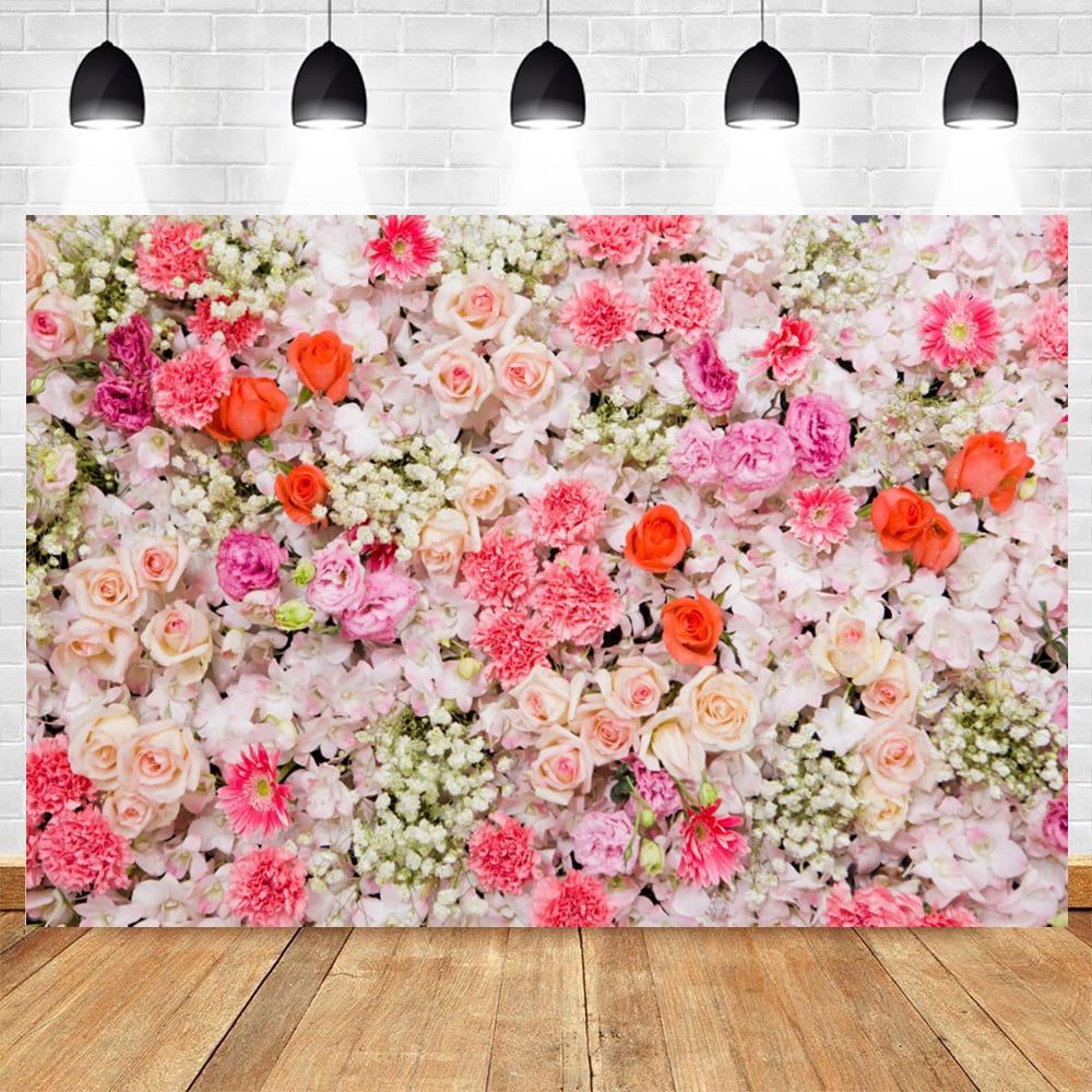 Wedding Scene Floral Flower Wall Backdrop for Photography Bridal Shower ...