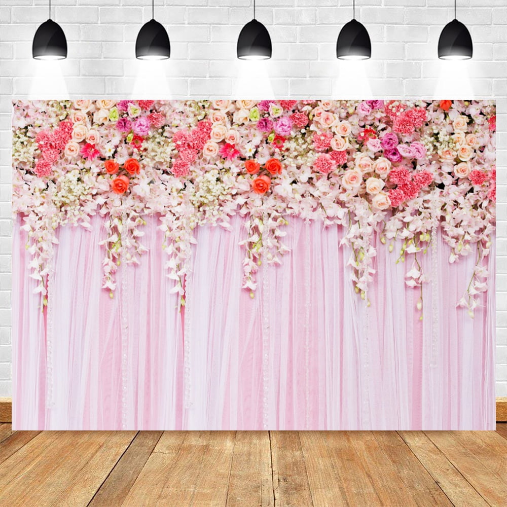 Wedding Scene Floral Flower Wall Backdrop for Photography Bridal Shower ...