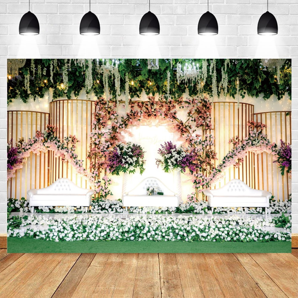 Wedding Scene Floral Flower Wall Backdrop for Photography Bridal Shower ...