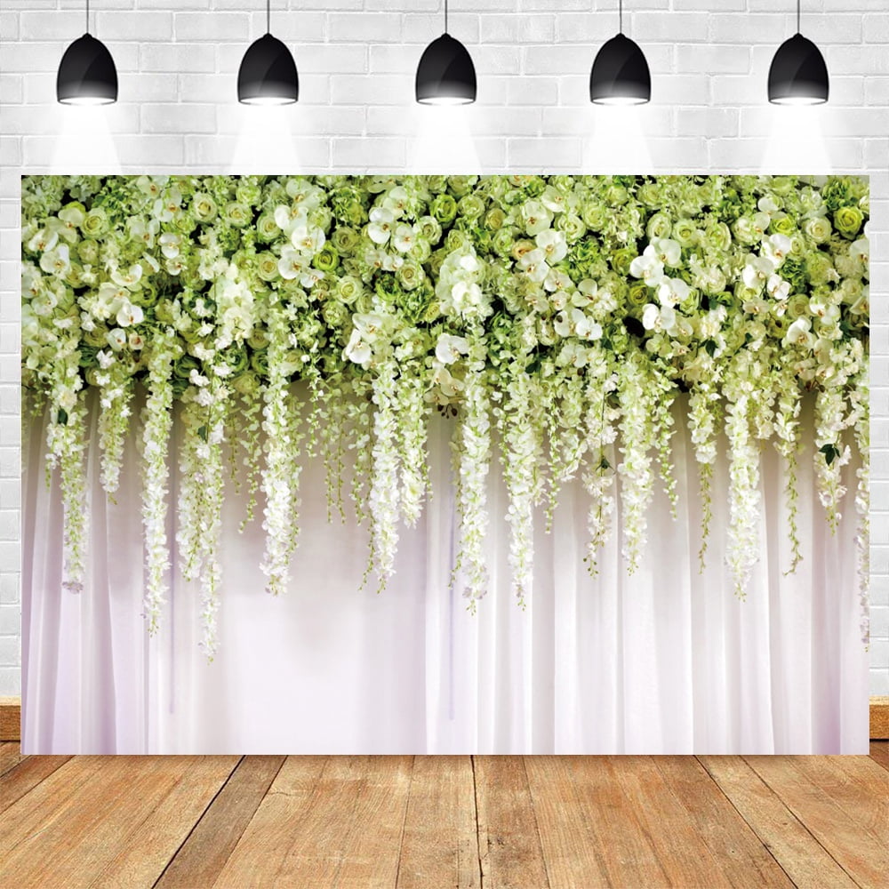 Wedding Scene Floral Flower Wall Backdrop for Photography Bridal Shower ...