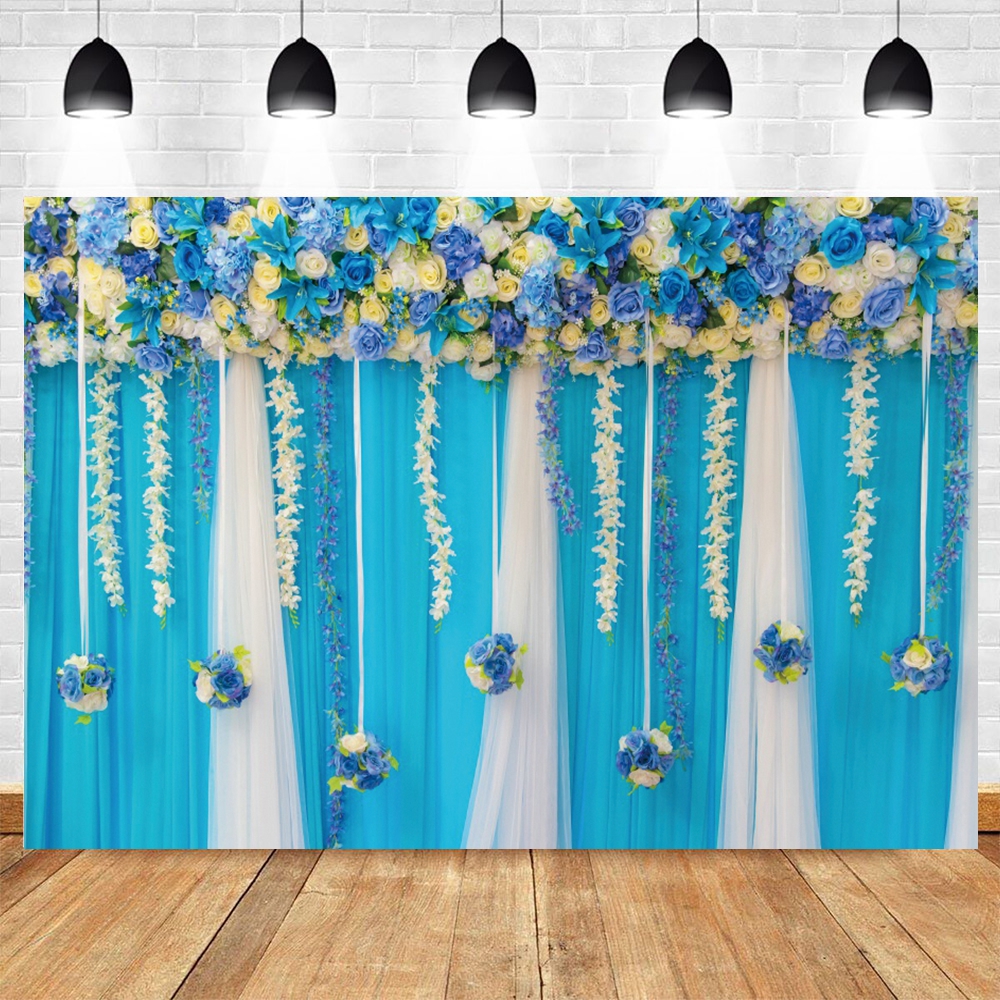 Wedding Scene Floral Flower Wall Backdrop for Photography Bridal Shower ...