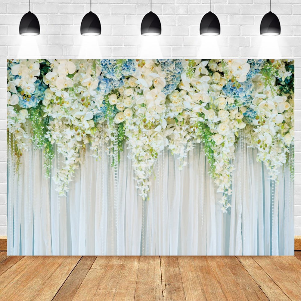 Wedding Scene Floral Flower Wall Backdrop for Photography Bridal Shower ...